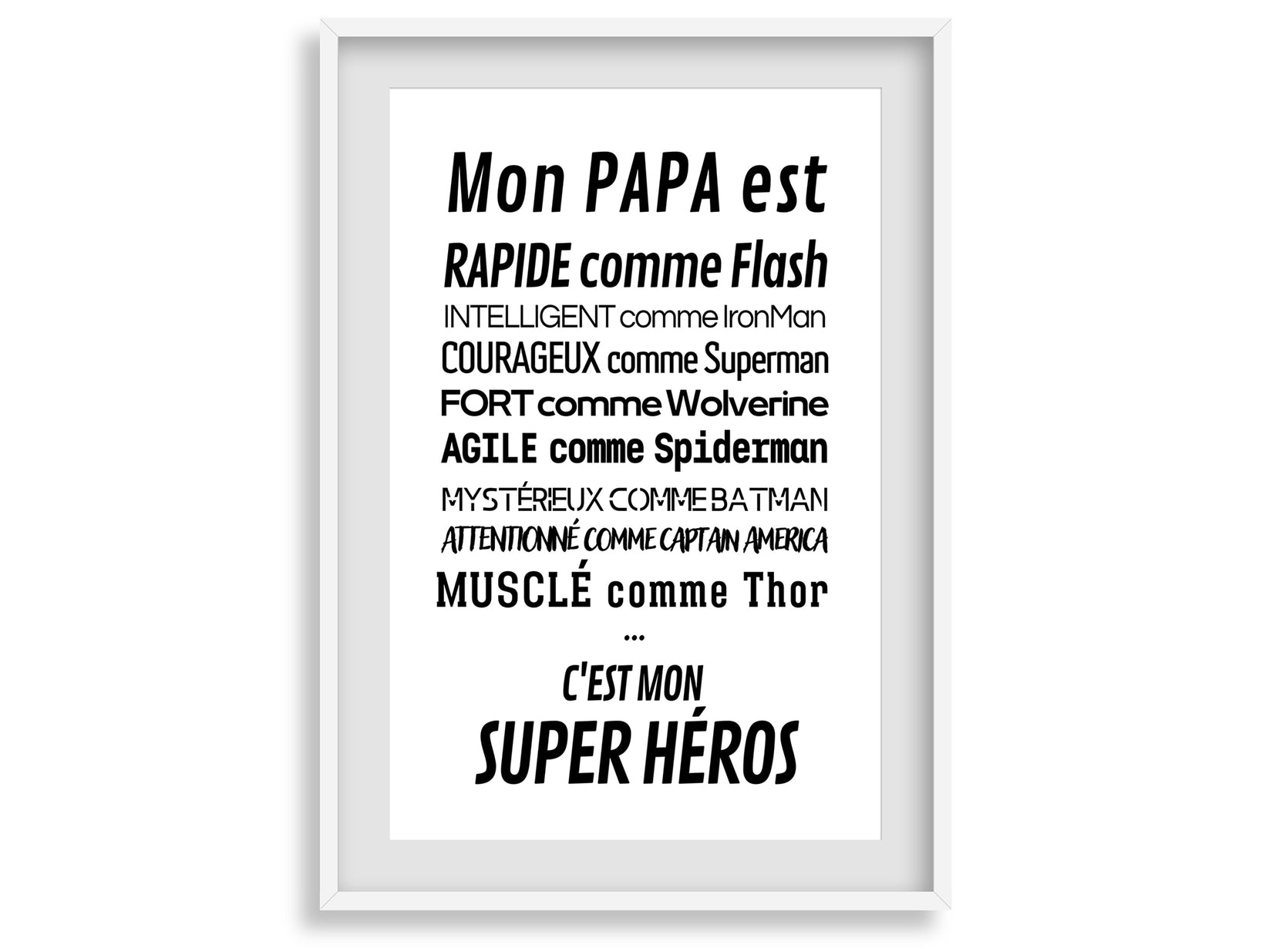 Carte postale Papa mon super héro – Imagine.affiche