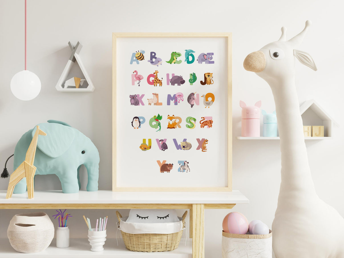 Abécédaire Animaux Coloré - Affiche Éducative et Ludique pour Éveil d ...