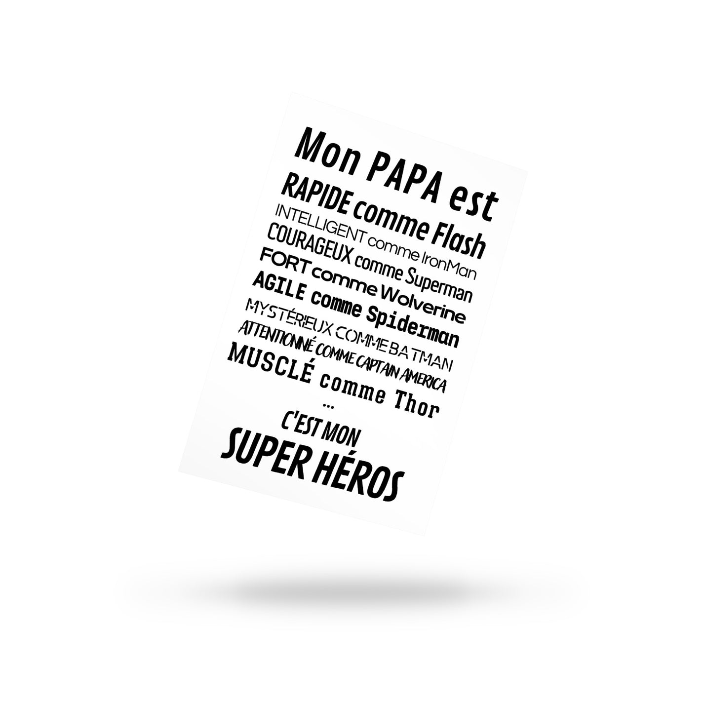 Carte postale Papa mon super héro – Imagine.affiche